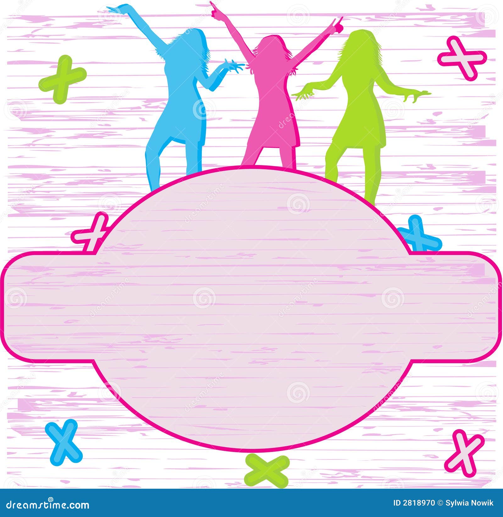 Dancing girl - banner stock vector. Illustration of floral - 2818970