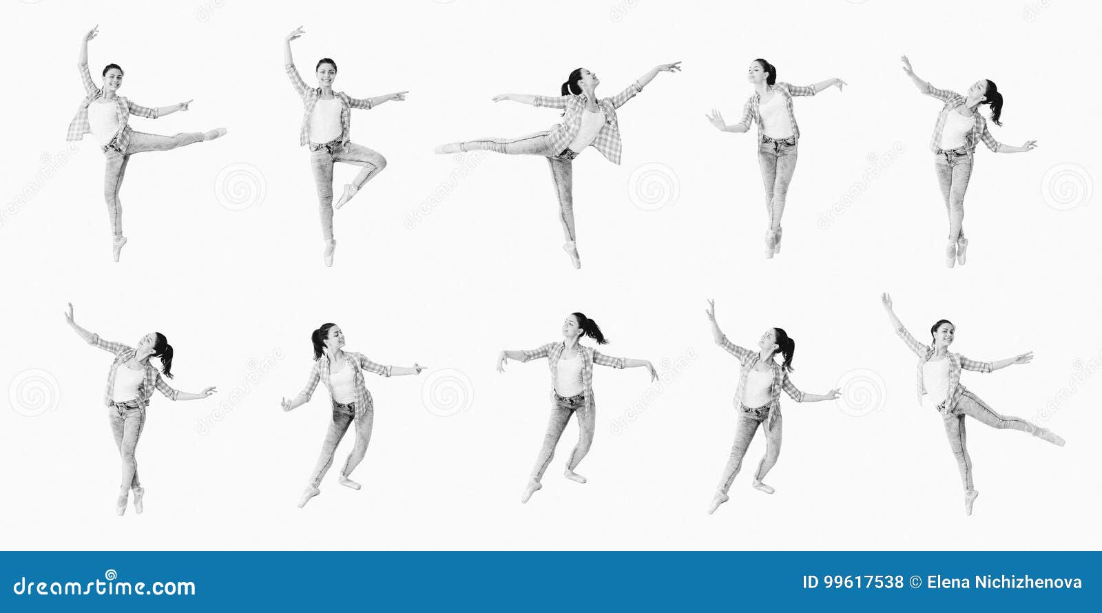 Dancing girl collage stock photo. Image of studio, collage - 99617538