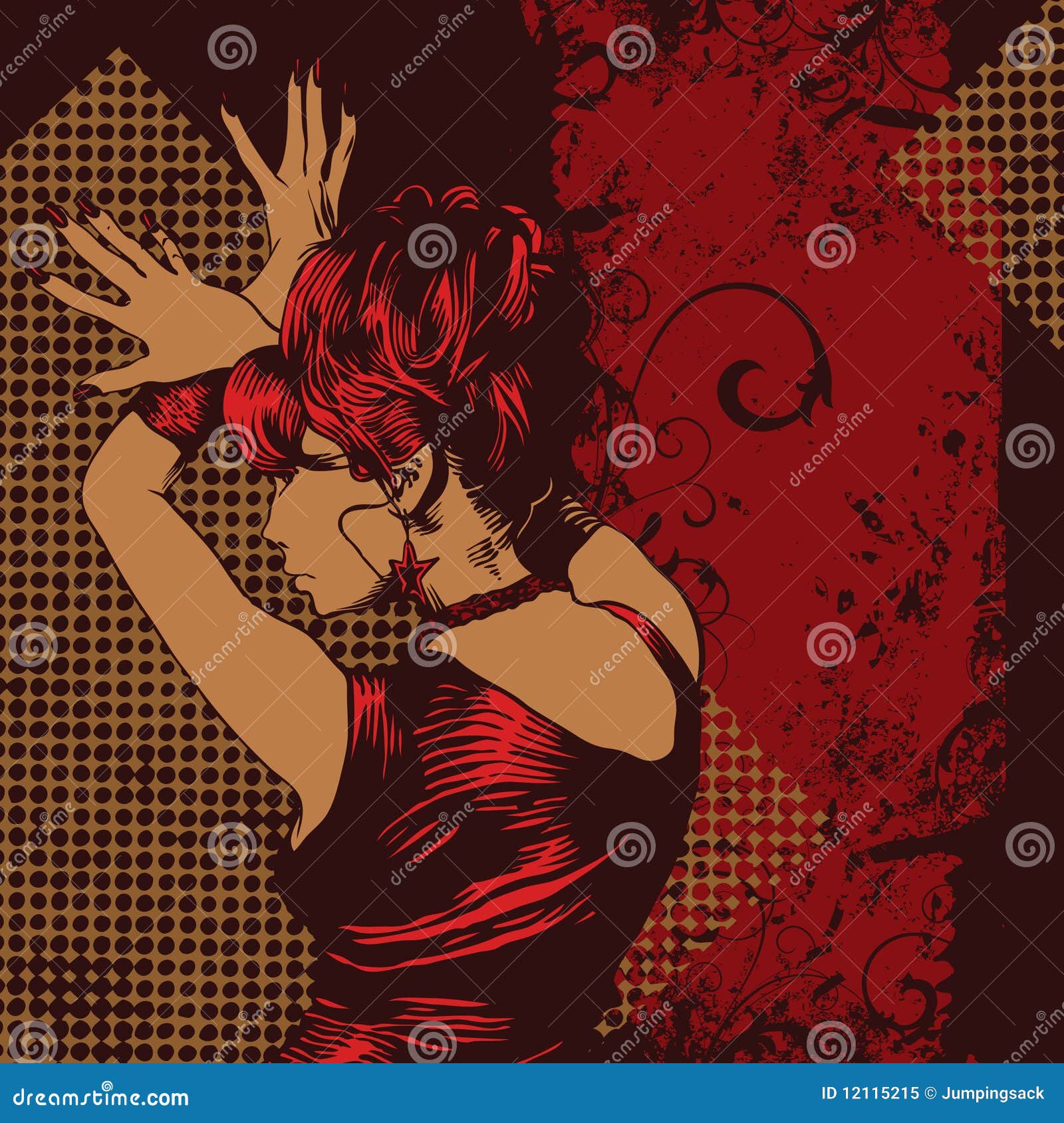 Dancing Girl Design Elements Stock Illustrations – 540 Dancing Girl ...