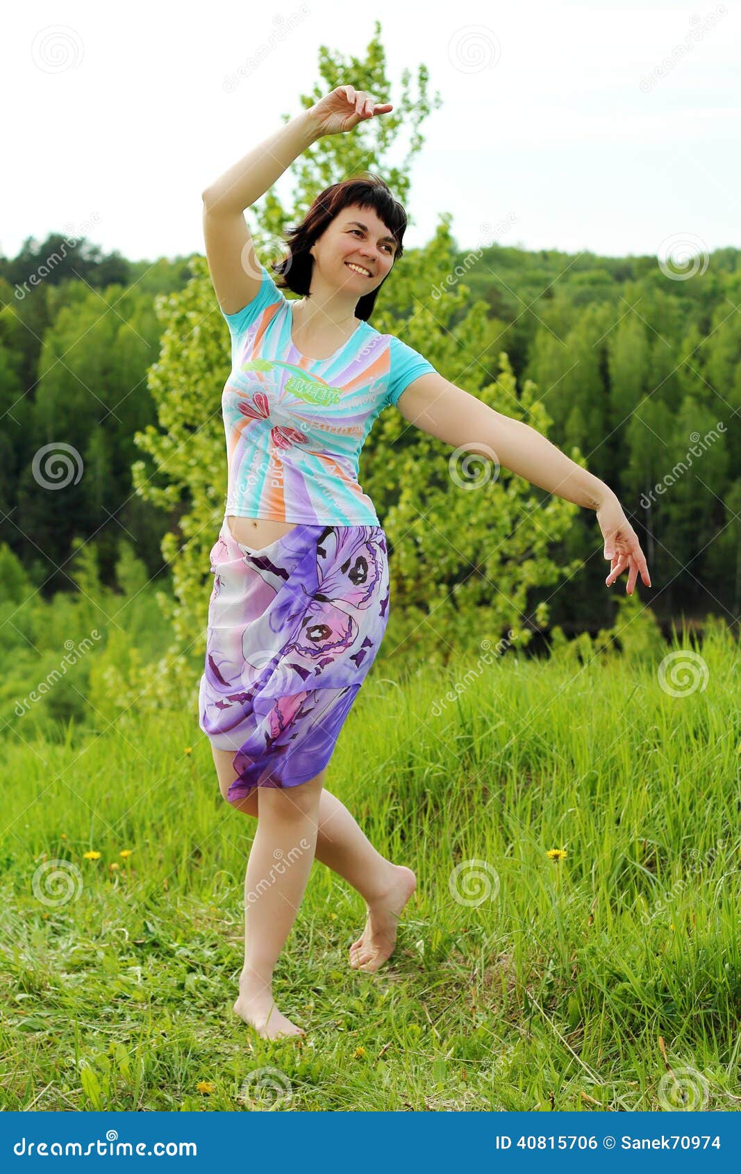 Dancing girl stock photo. Image of landscape, woman, walk - 40815706