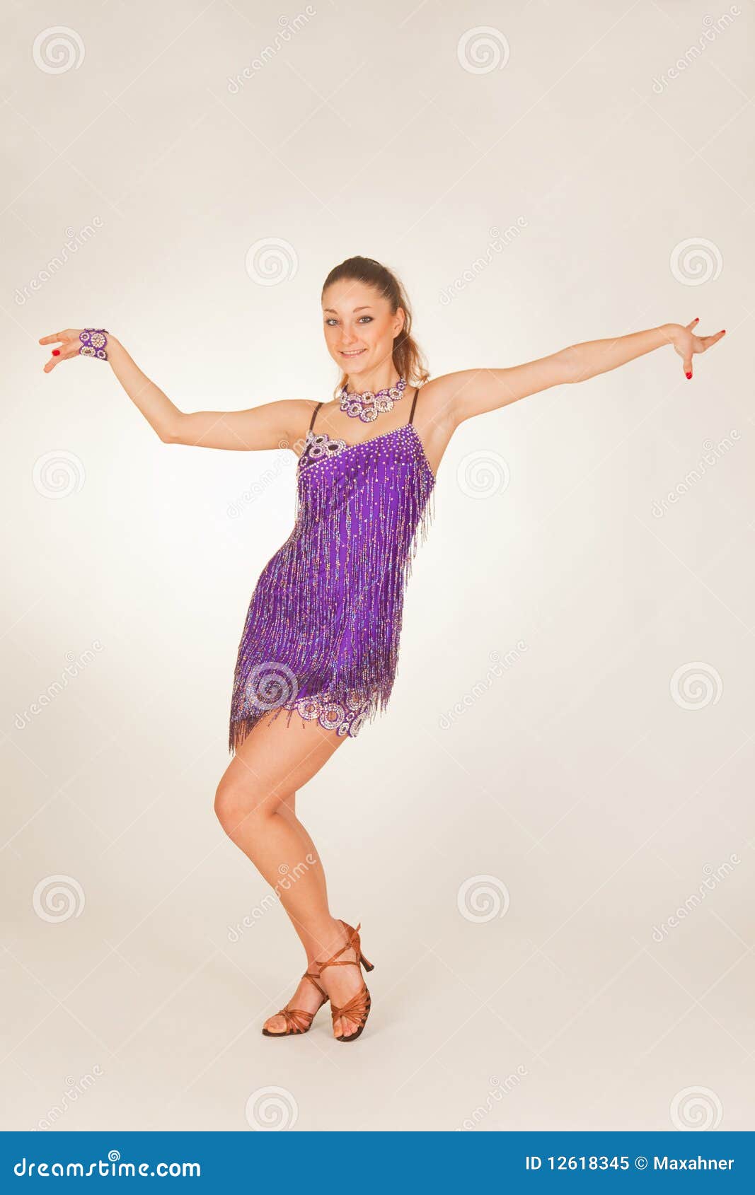 Dancing Girl in Short Dress Stock Image - Image of dress, dancing: 12618345