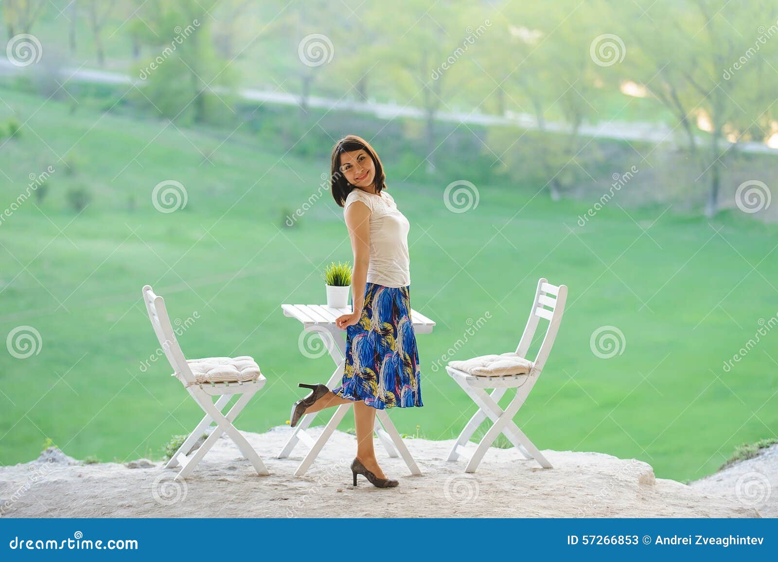 Dancing Girl at Table stock image. Image of fashion, cute - 57266853