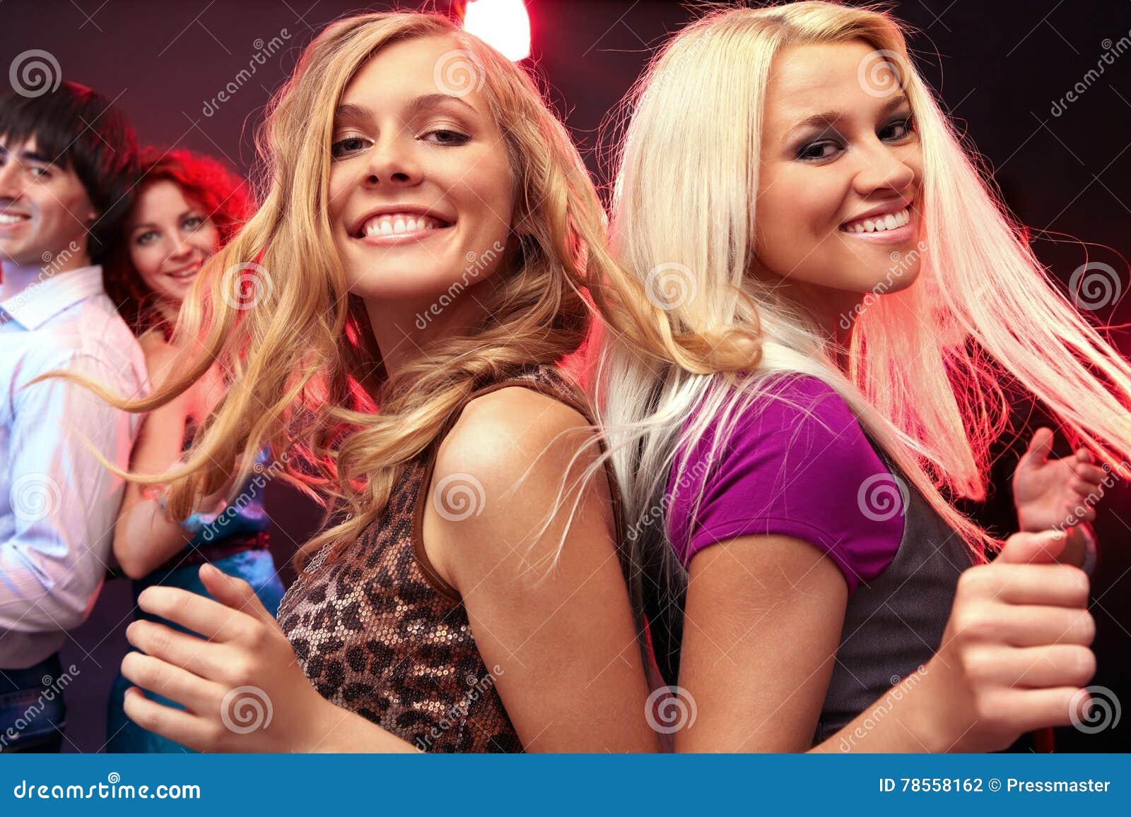 Dancing girlfriends stock photo. Image of party, student - 78558162