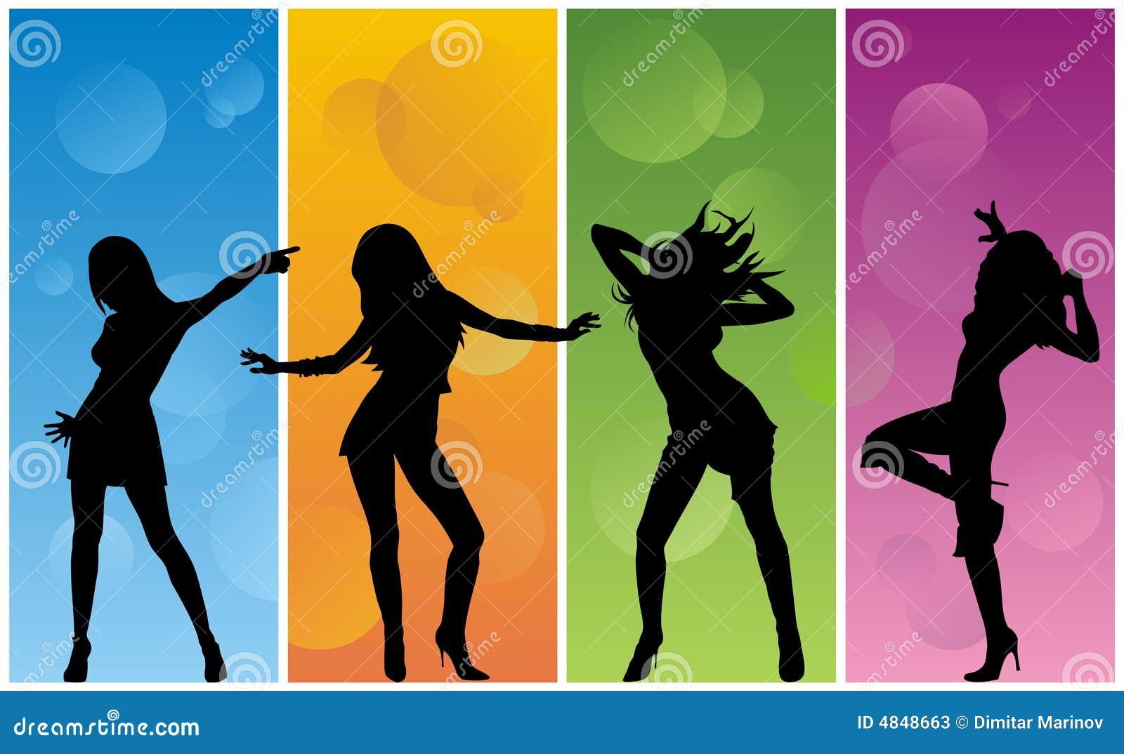 Dancing girls stock illustration. Illustration of party - 4848663