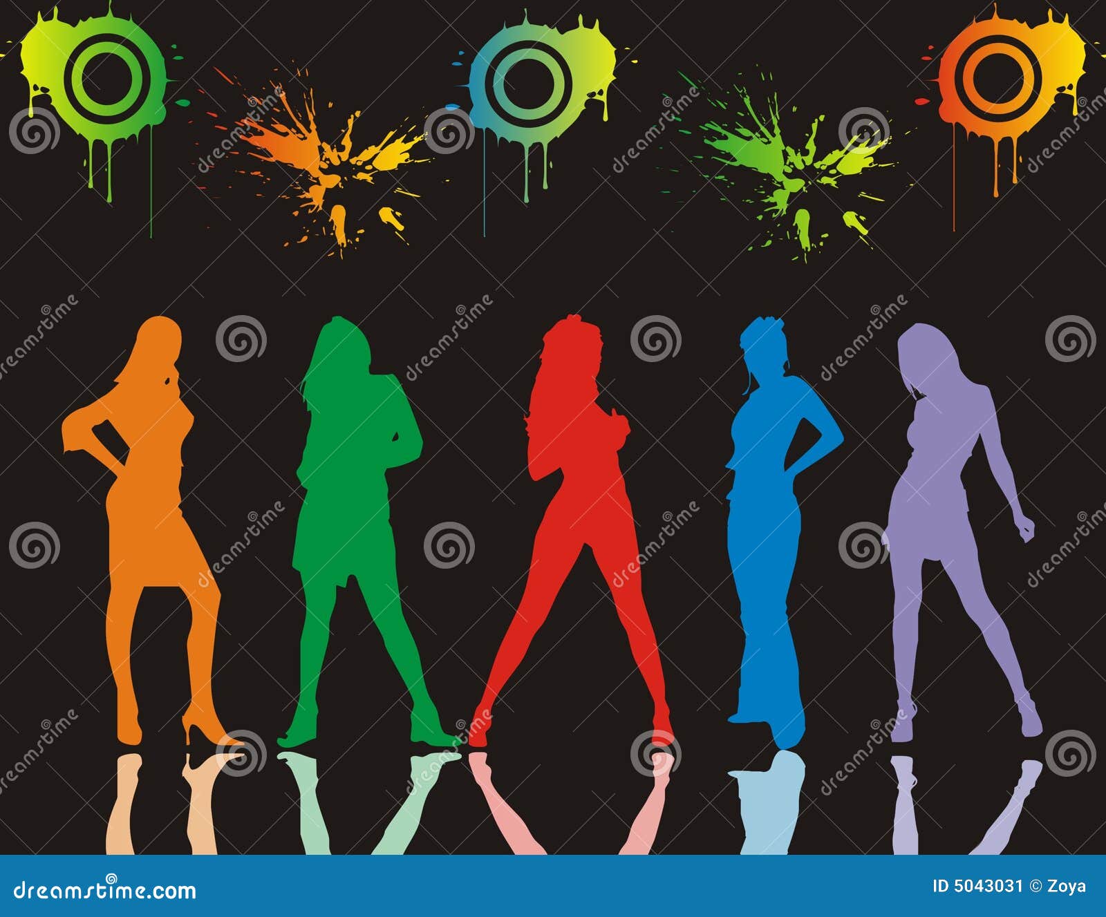 Dancing Girls Silhouette Stock Photo | CartoonDealer.com #33321642