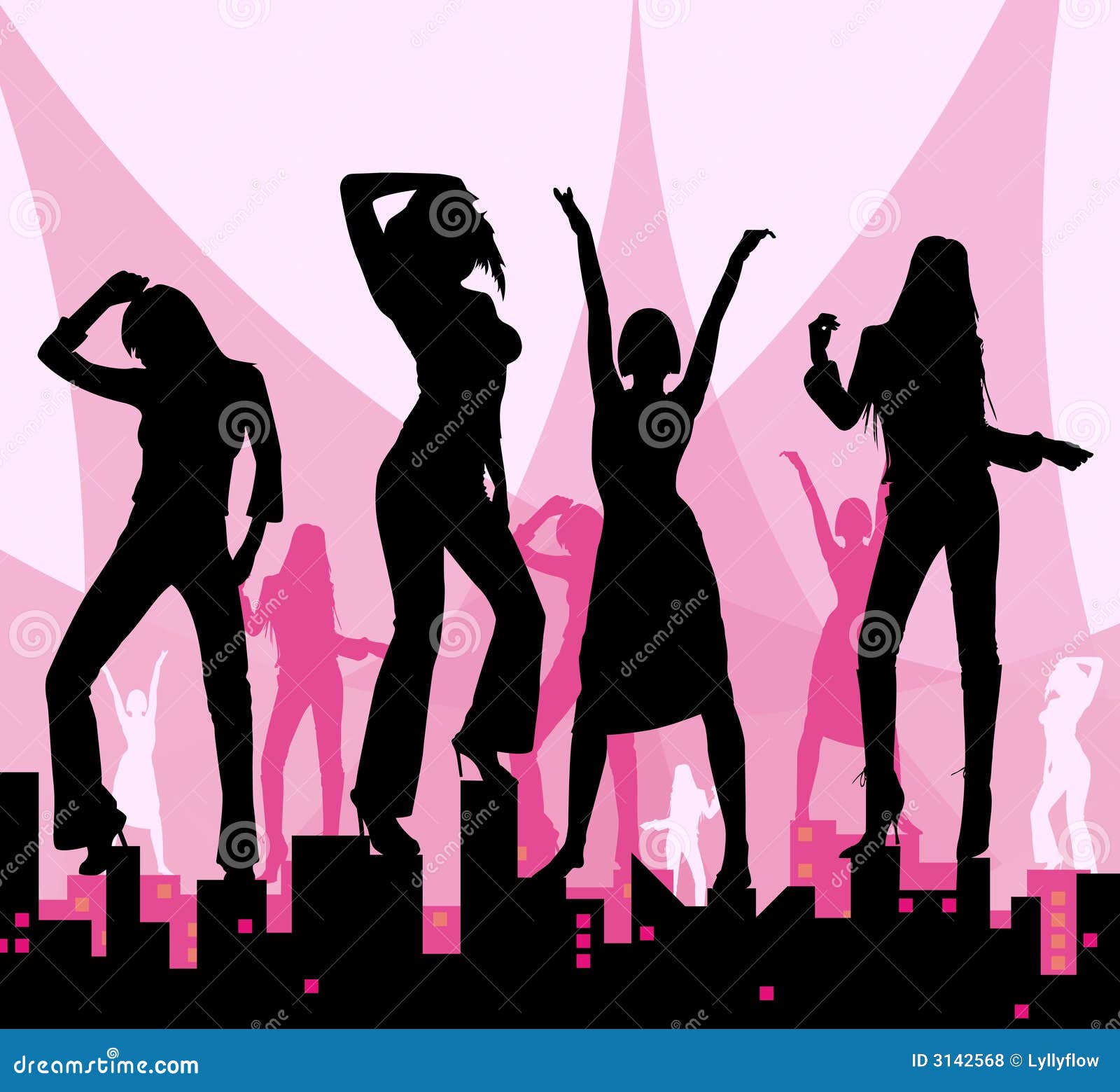 Dancing Girls Background Stock Photography | CartoonDealer.com #7722446