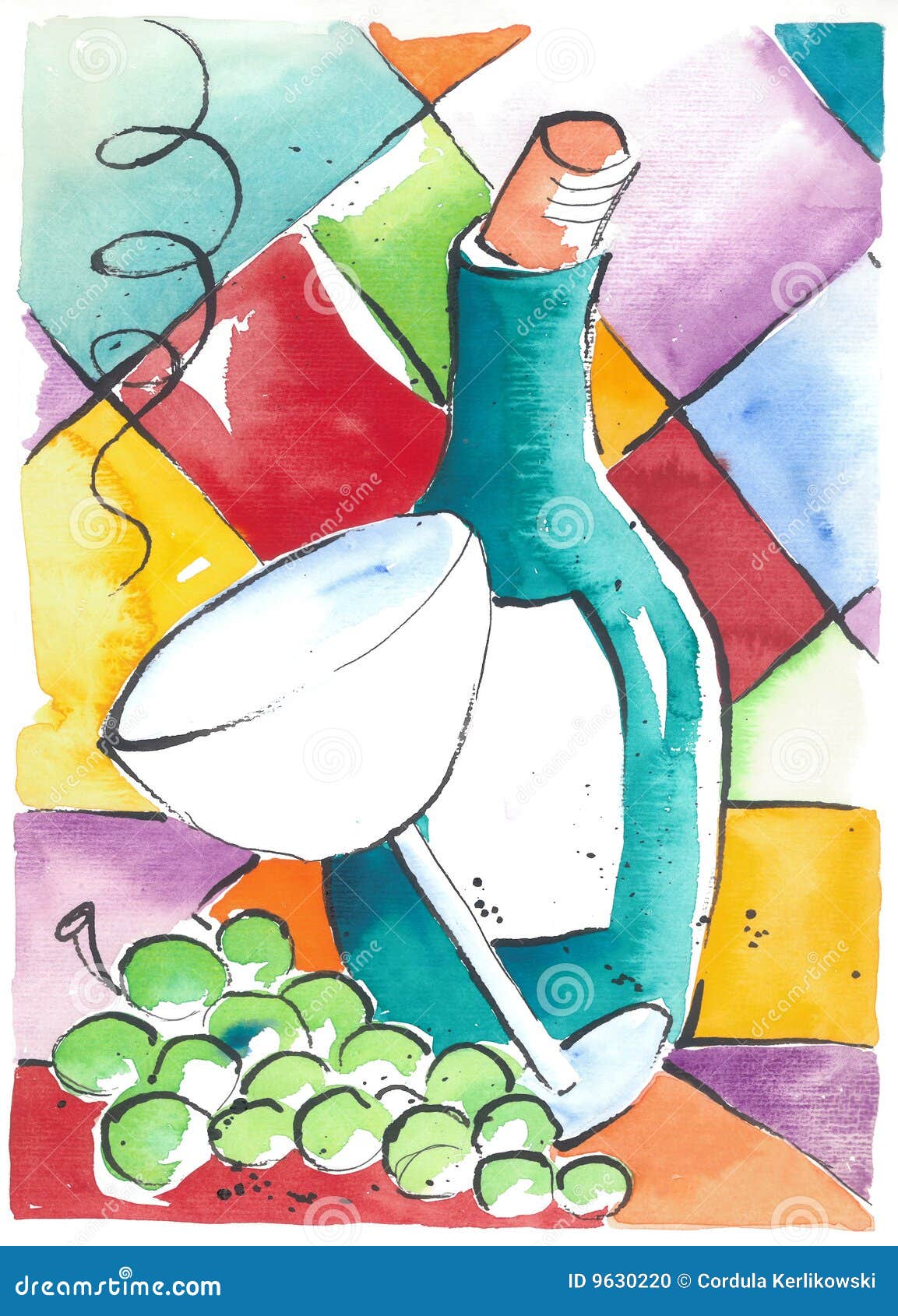 Dancing Glass stock illustration. Illustration of artwork - 9630220