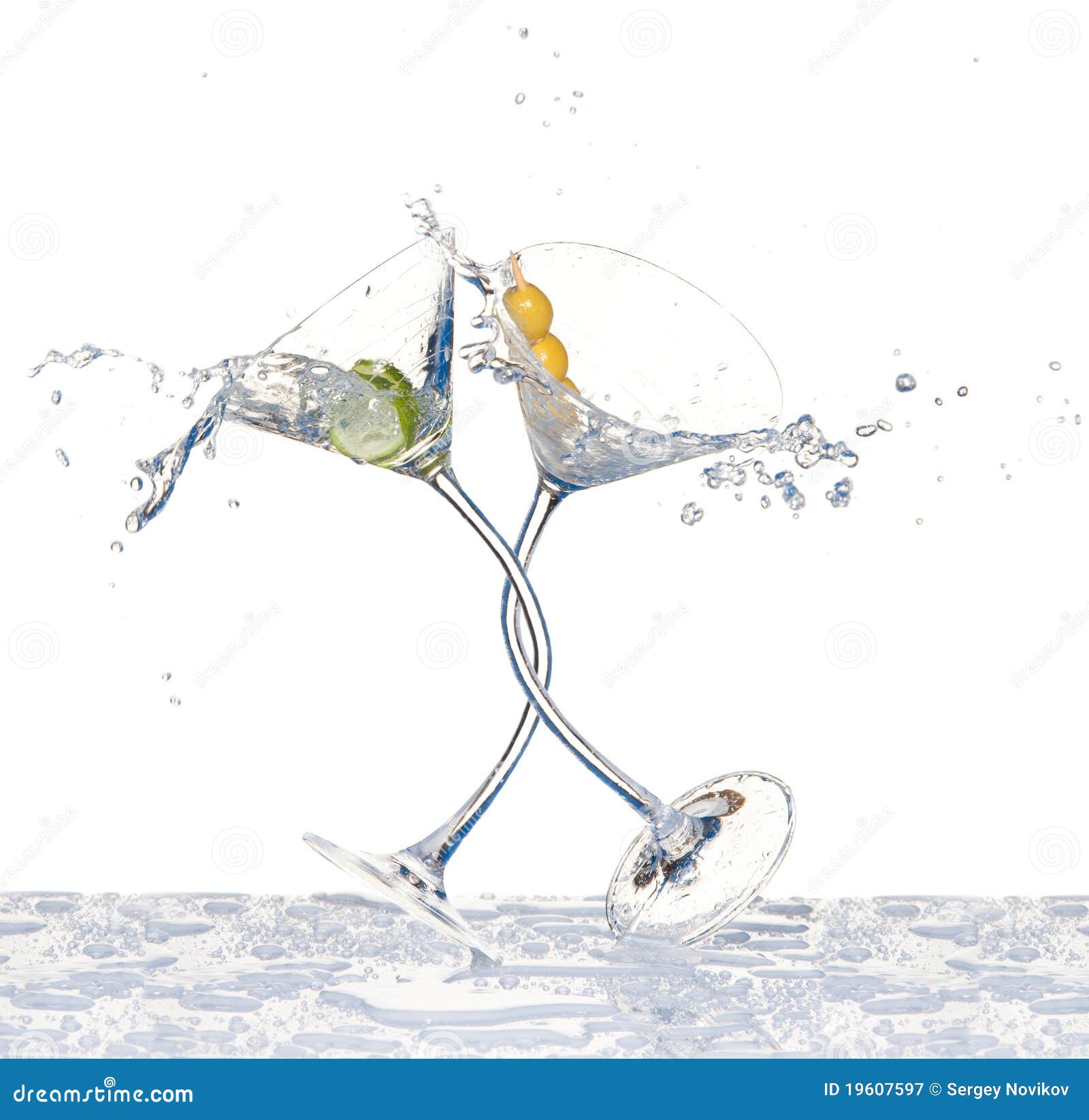 Dancing Glasses with Martini Stock Image - Image of group, concept ...