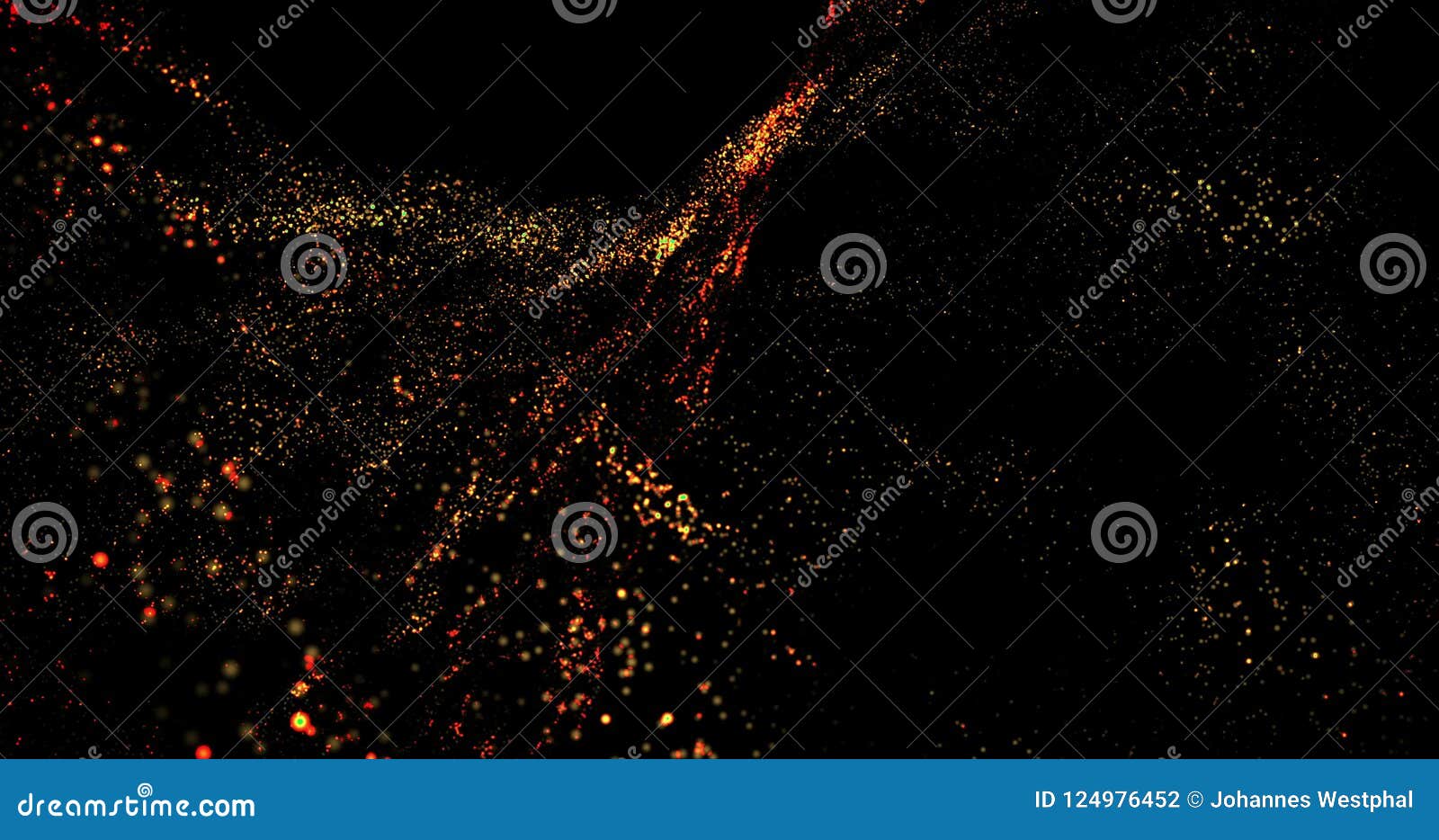 Dancing Red and Yellow Particles on Black Background 4k Rendered Loop ...