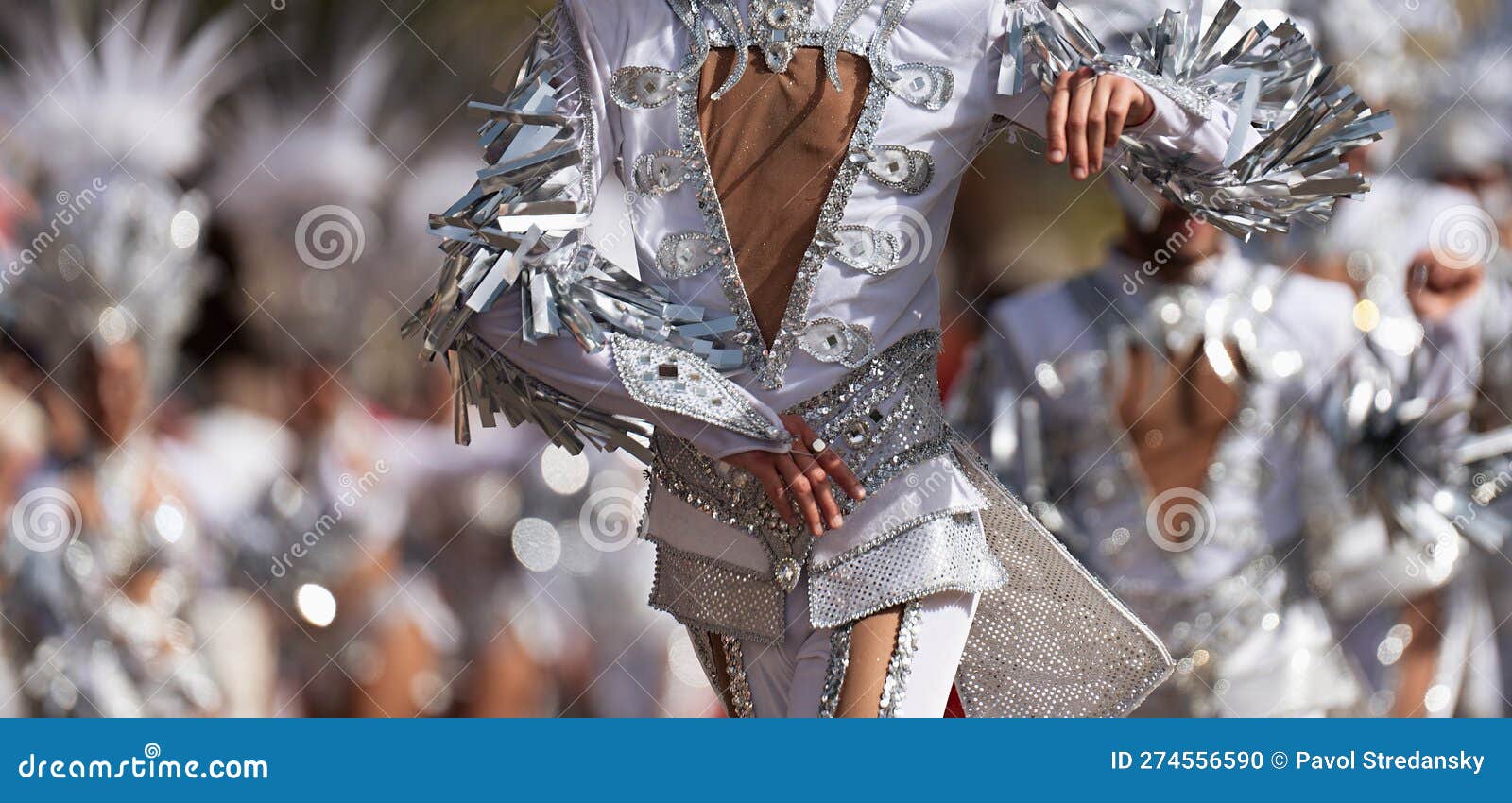 Dancing Group in Colourful Costumes Performing a Traditional Dance ...