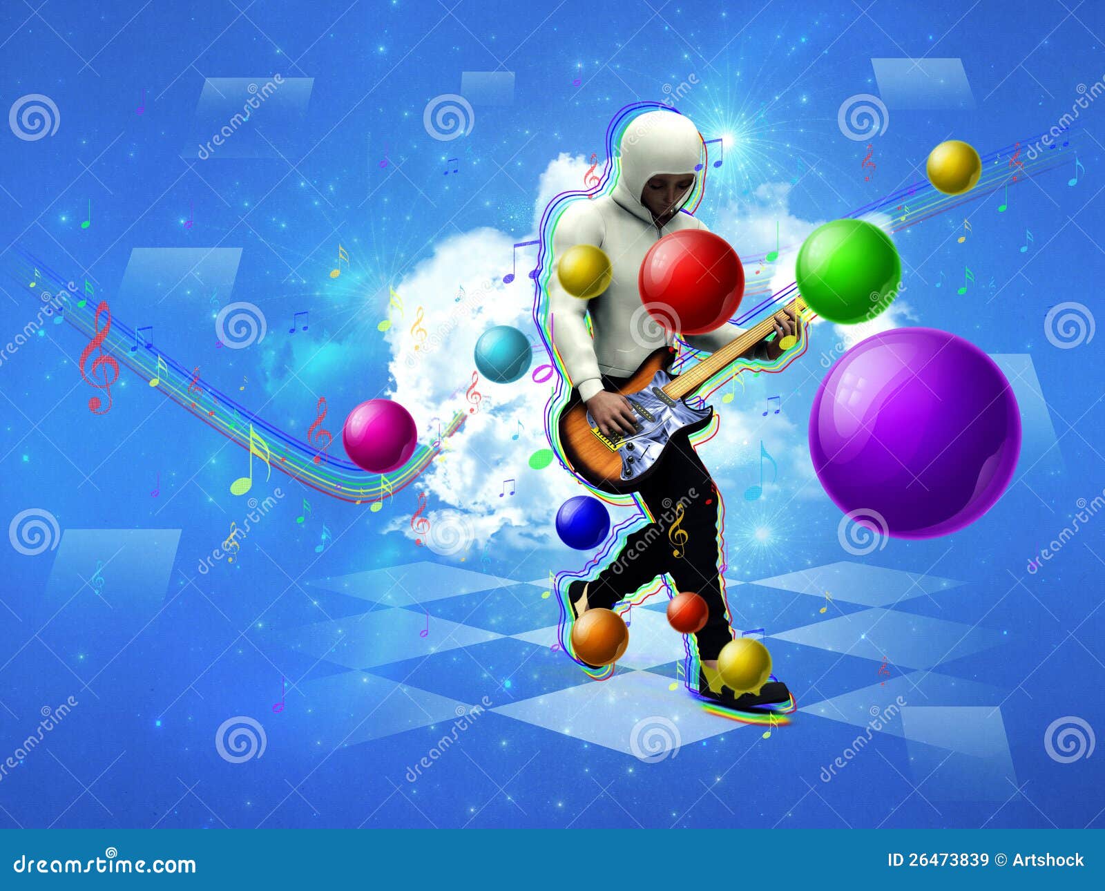 Dancing guitar player stock illustration. Illustration of adult - 26473839