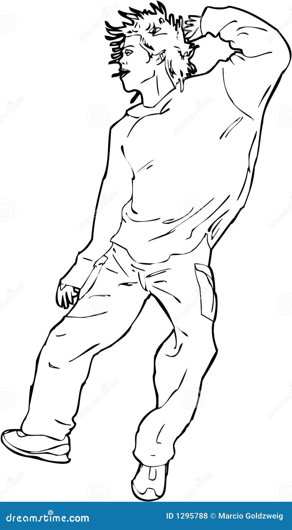Dancing Guy stock illustration. Illustration of young - 1295788