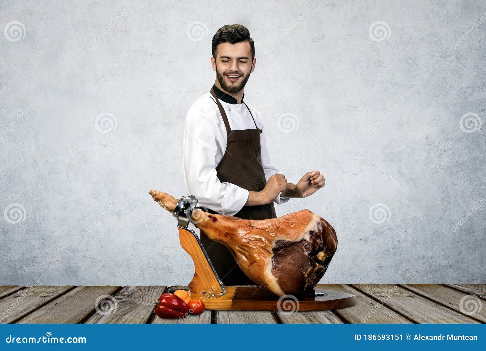 Dancing with ham stock image. Image of delicious, cook - 186593151