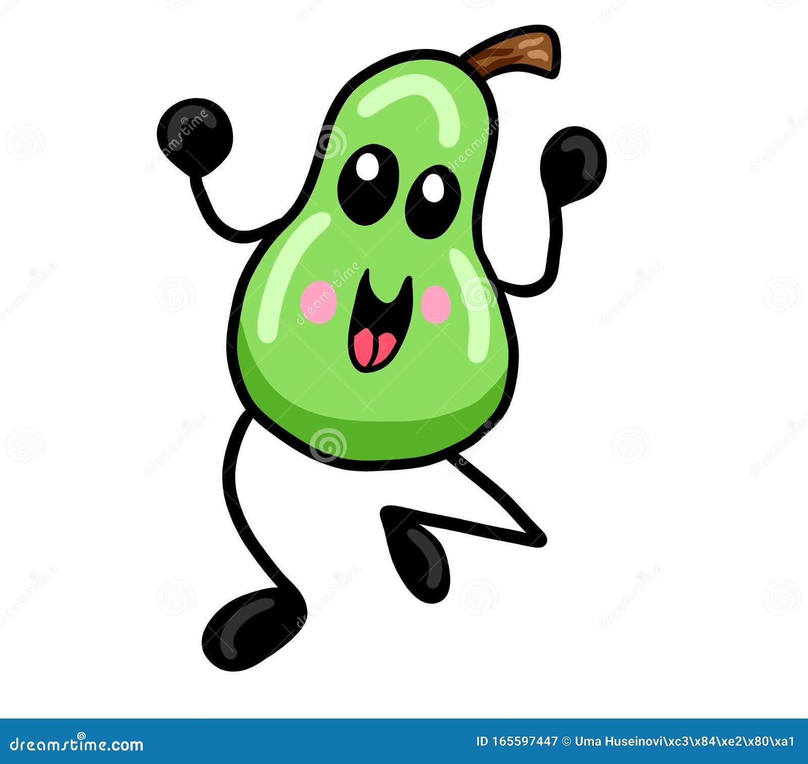 A Dancing Happy Cartoon Pear Stock Illustration - Illustration of ...