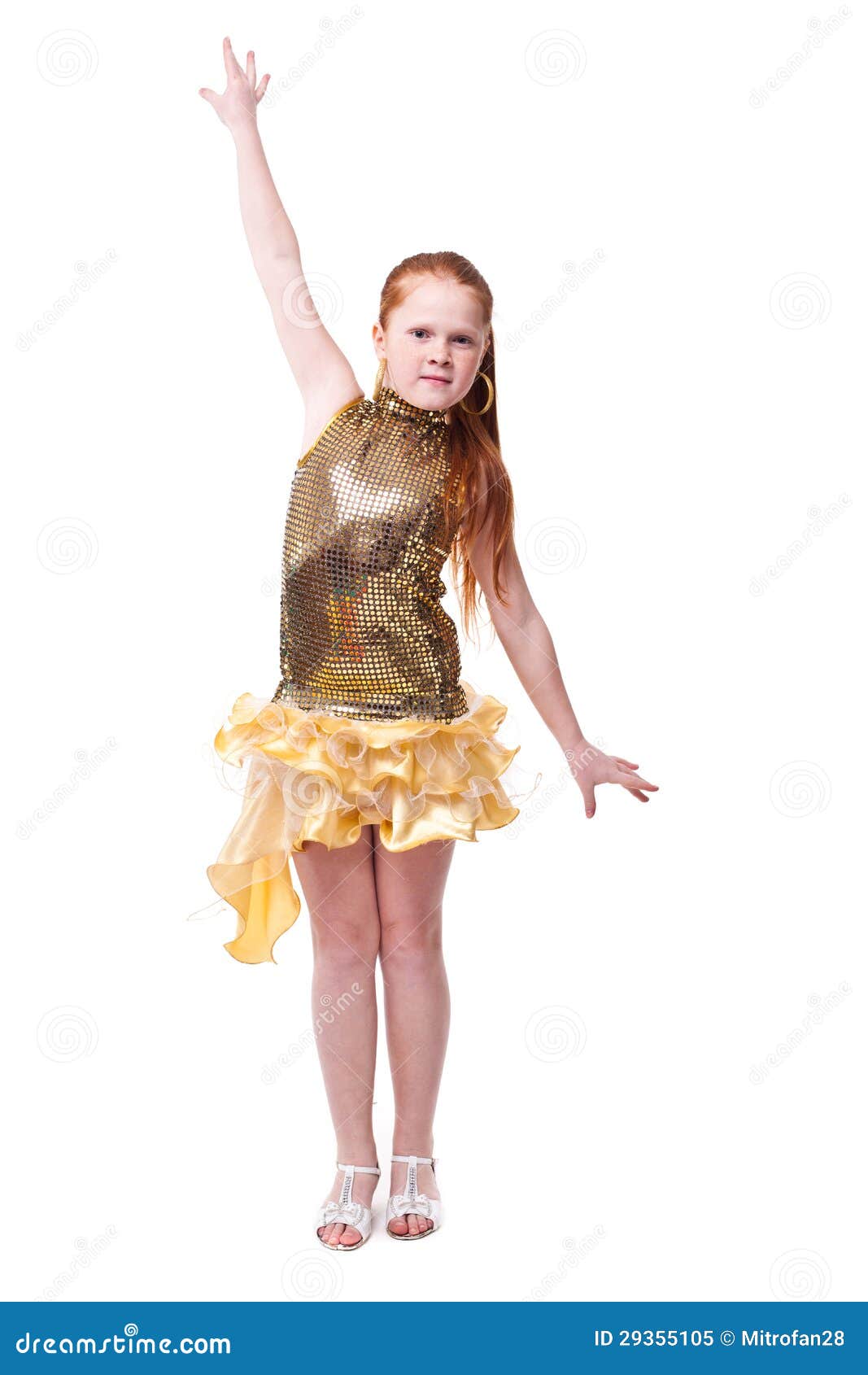 Dancing happy little girl stock image. Image of fashion - 29355105