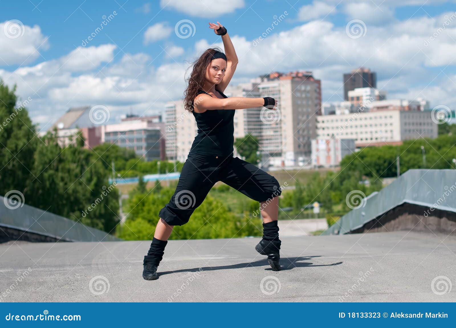 Dancing Hip-hop Over Urban Landscape Stock Image - Image of background ...