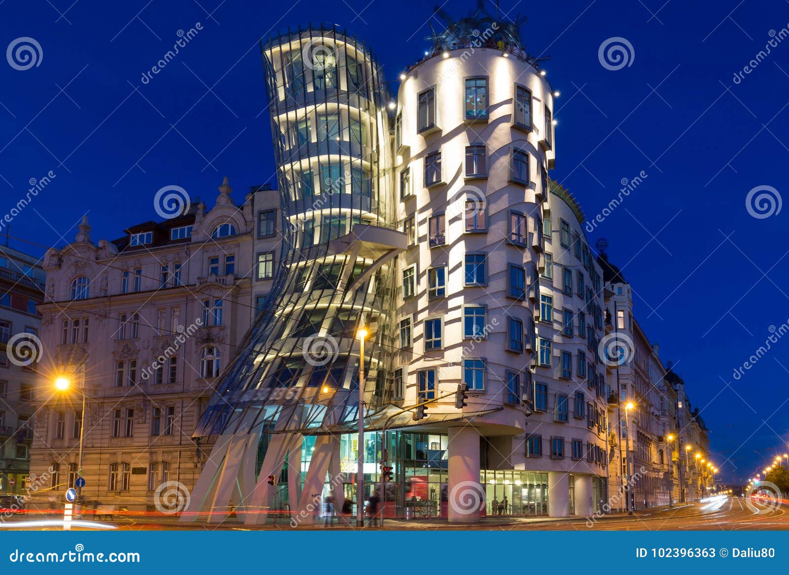 Dancing House in Prague at Night, Czech Republic Editorial Stock Photo ...