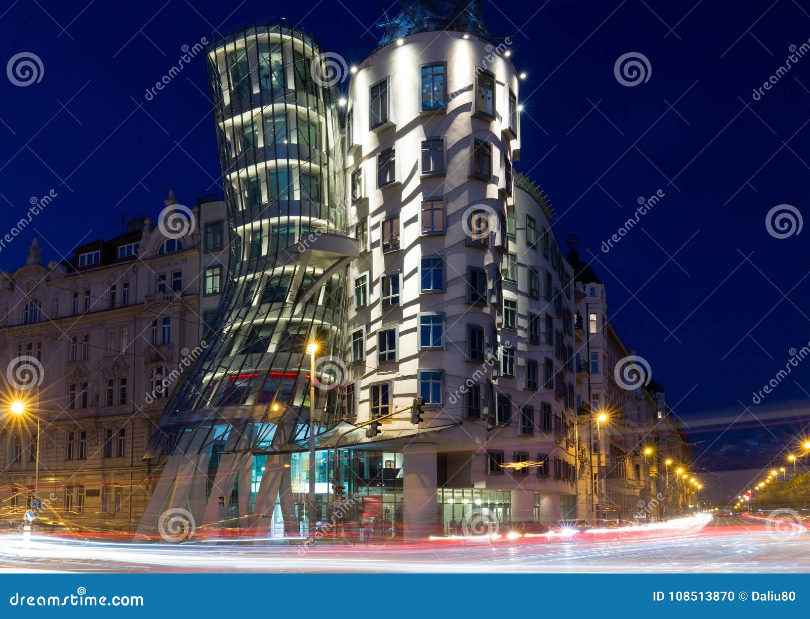 Dancing House in Prague at Night, Czech Republic Editorial Image ...