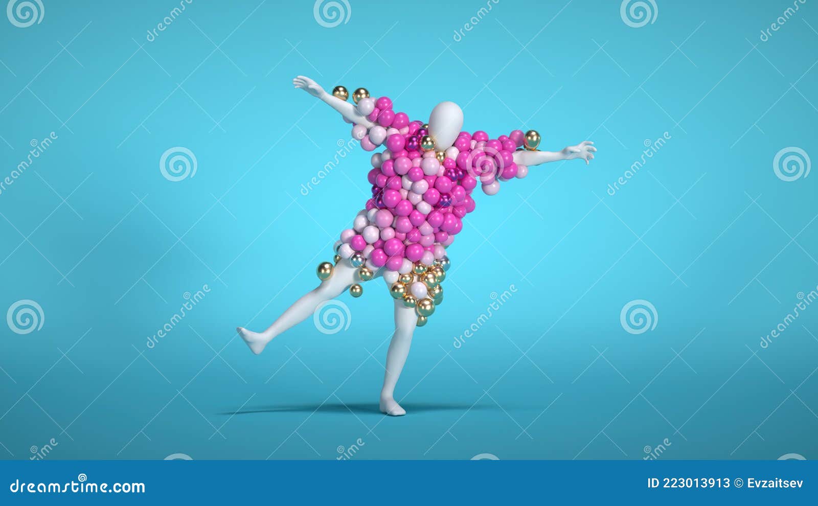Dancing Human Made Out of Balloons. Balloon Dance, Inflatable Human ...