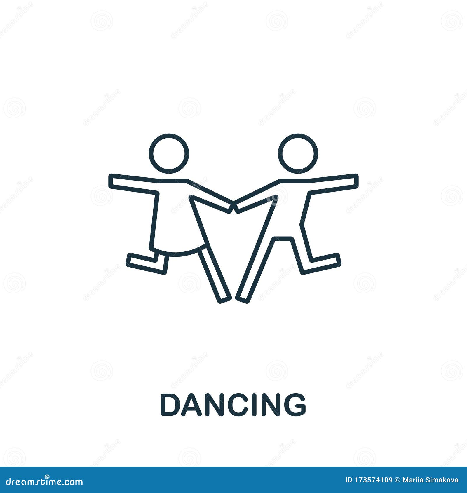 Dancing Icon from Hobbies Collection. Simple Line Element Dancing ...