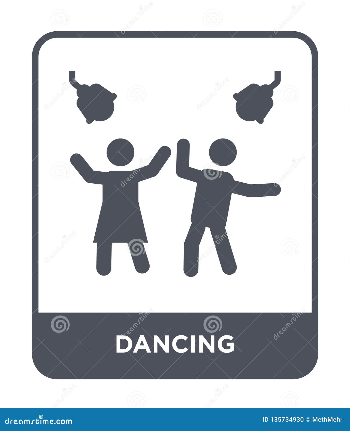 Dancing Icon in Trendy Design Style. Dancing Icon Isolated on White ...
