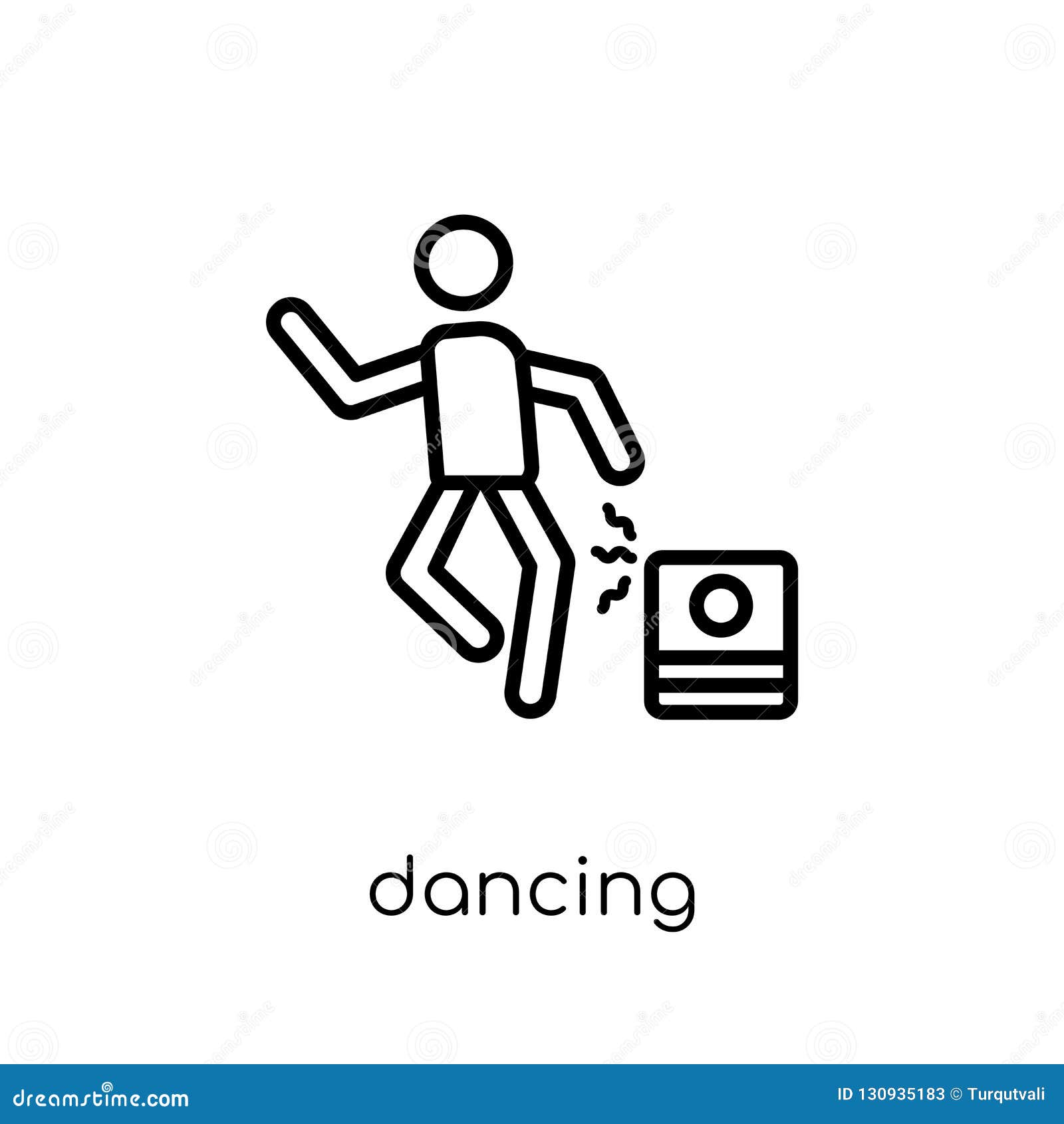 Dancing Icon. Trendy Modern Flat Linear Vector Dancing Icon on W Stock ...