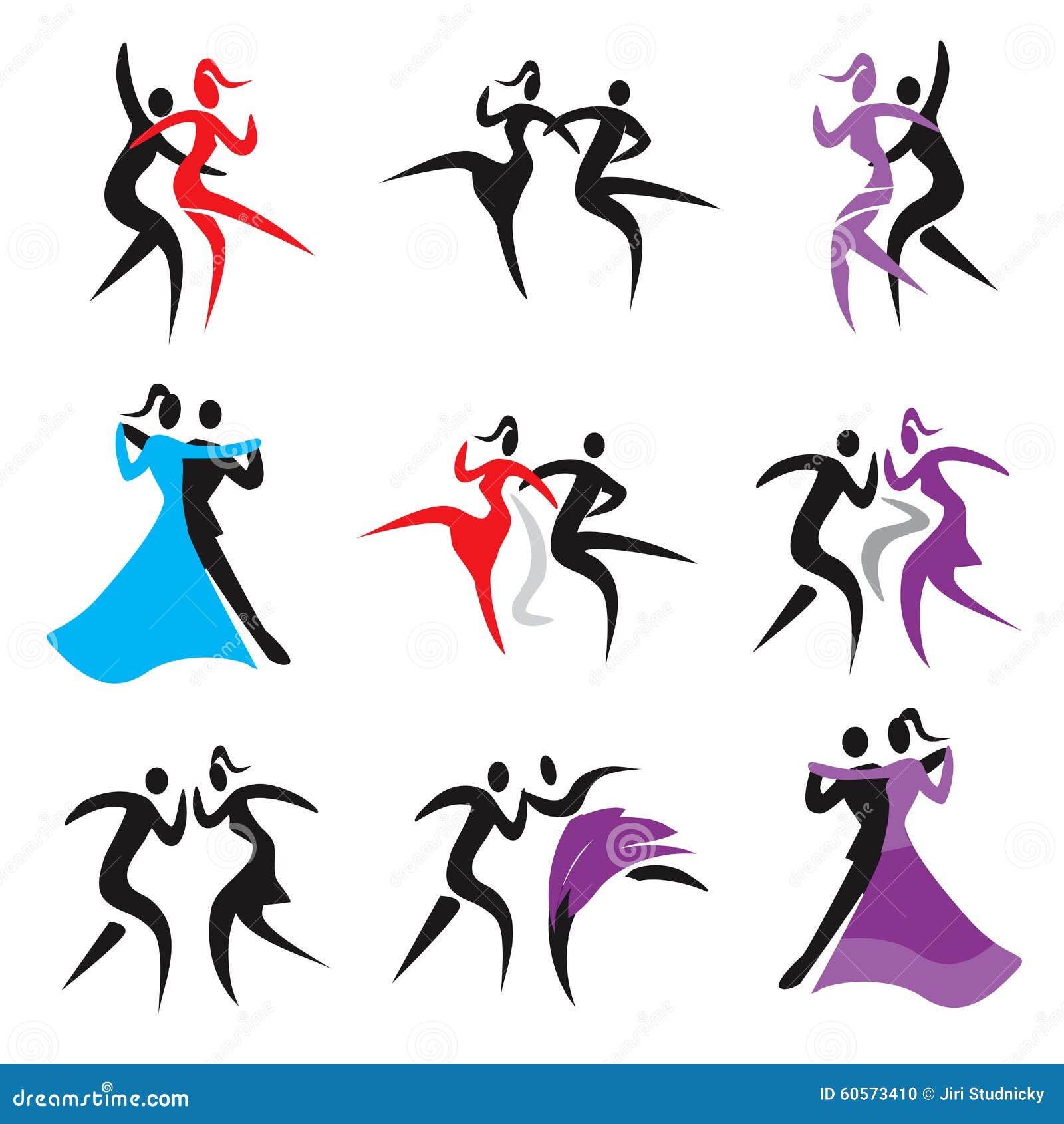 Dancing icons. stock vector. Illustration of available - 60573410