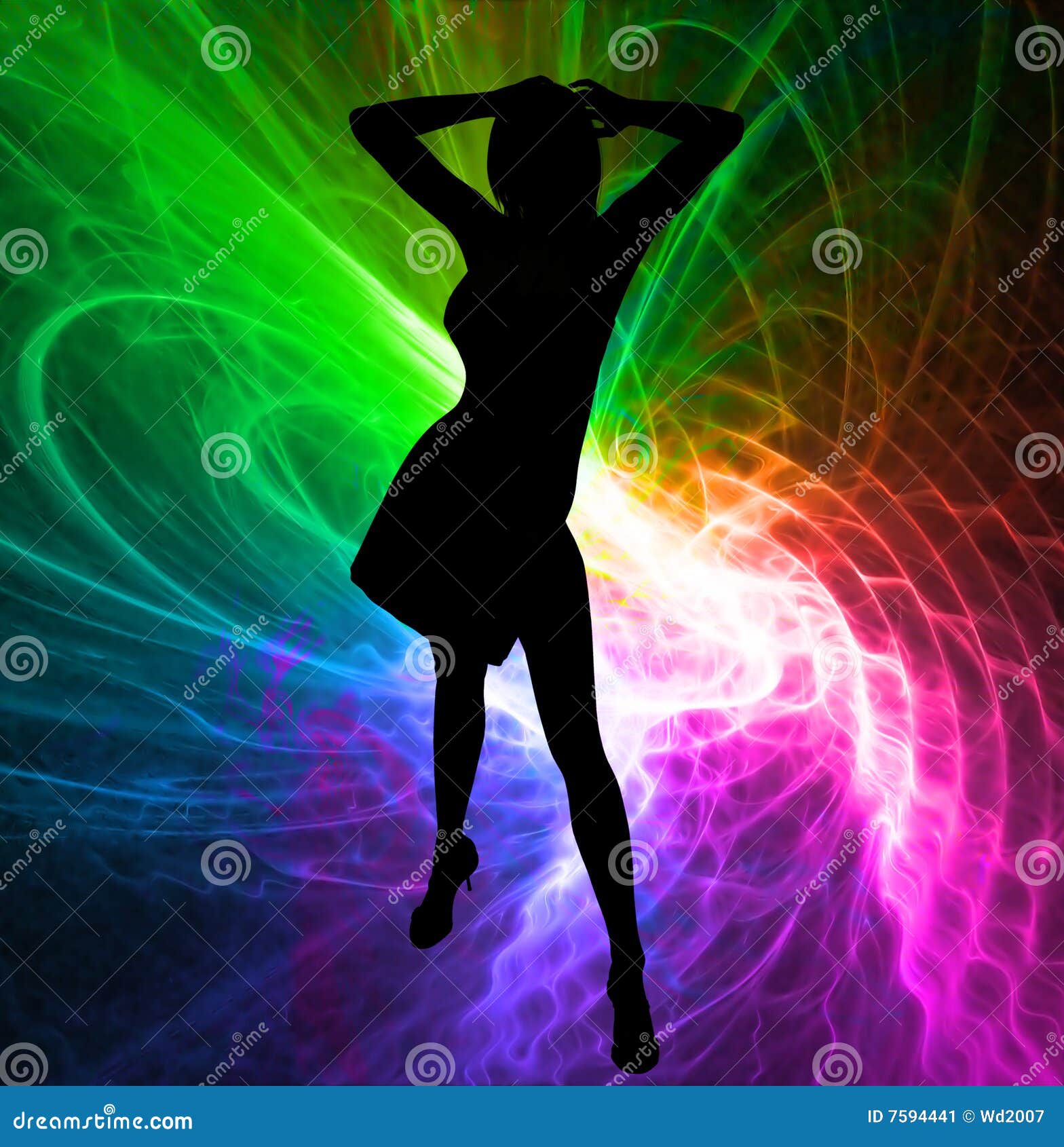 The dancing idol star stock illustration. Illustration of woman - 7594441