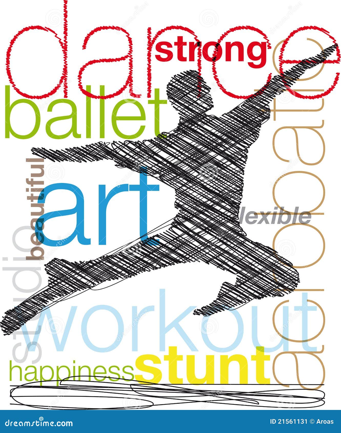 Dancing illustration. stock vector. Illustration of body - 21561131