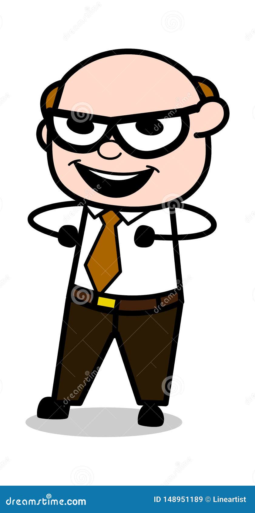 Dancing with Joy - Retro Cartoon Office Old Boss Man Vector ...