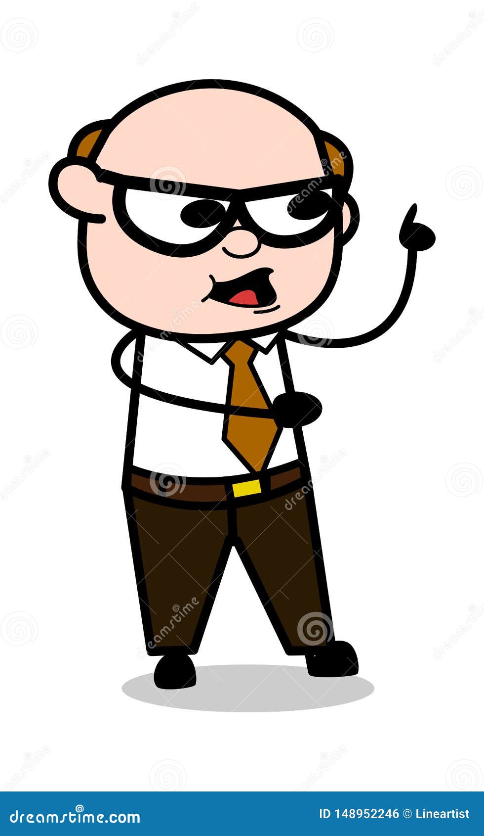 Dancing in Joy - Retro Cartoon Office Old Boss Man Vector Illustration ...