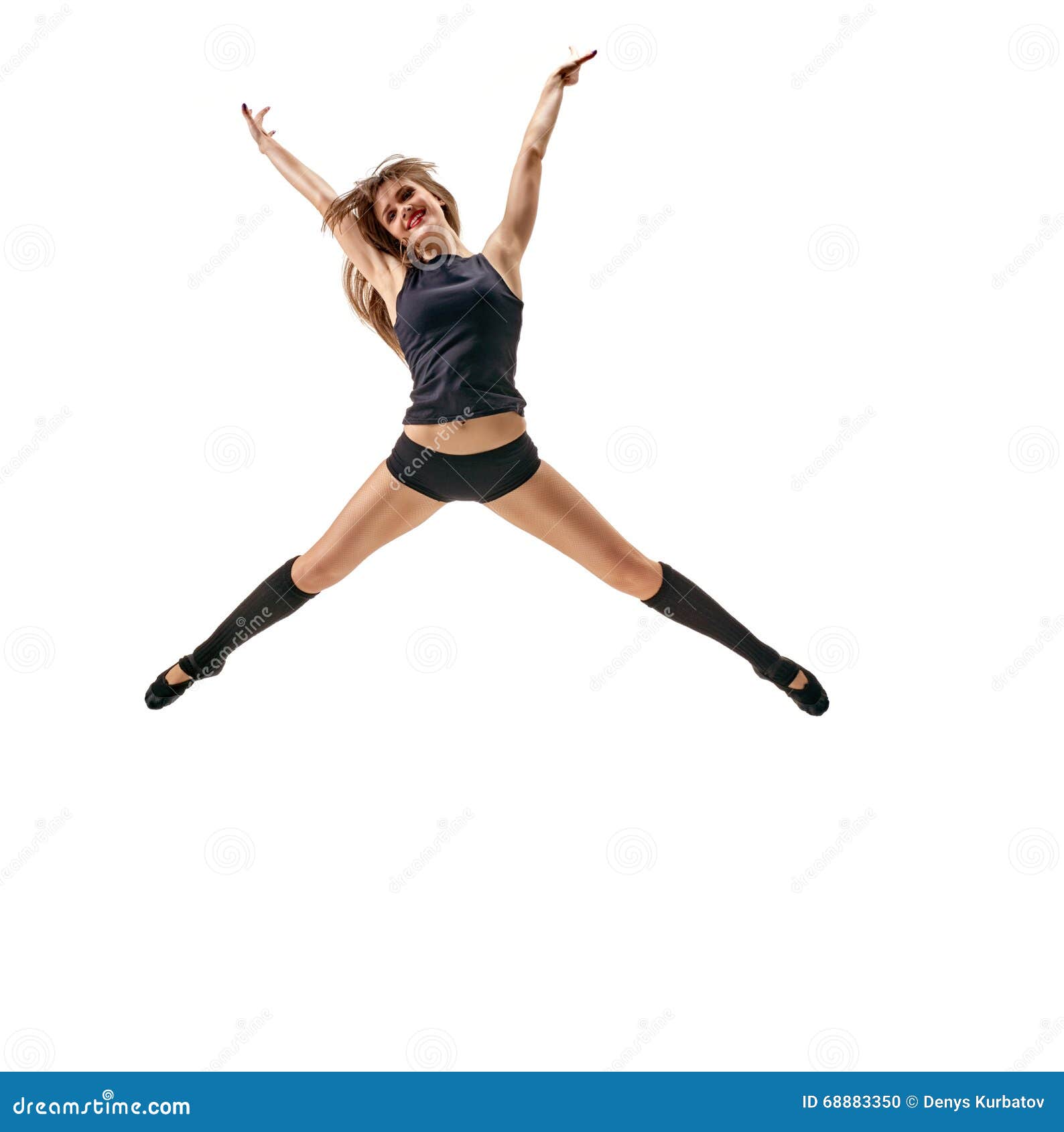 Dancing jumping girl stock photo. Image of human, abstract - 68883350