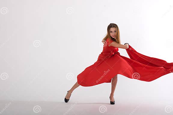 Dancing lady in red stock image. Image of girl, sensuality - 7810241