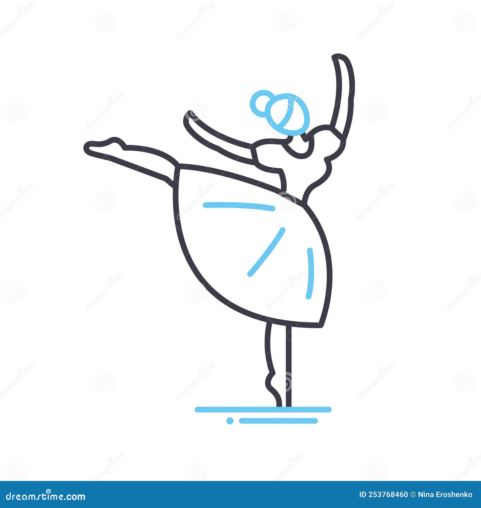 Dancing Line Icon, Outline Symbol, Vector Illustration, Concept Sign ...