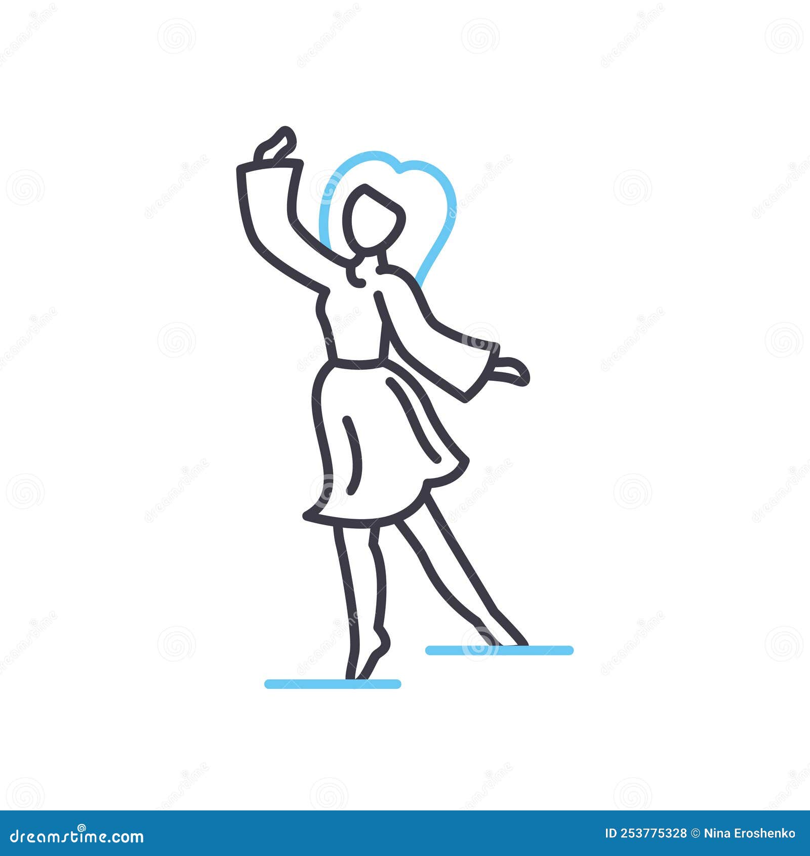 Dancing Line Icon, Outline Symbol, Vector Illustration, Concept Sign ...