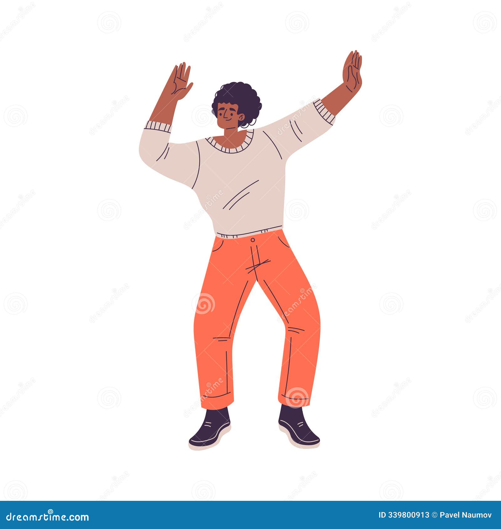 Dancing Man Character in Rhythmic Movement Pose Vector Illustration ...