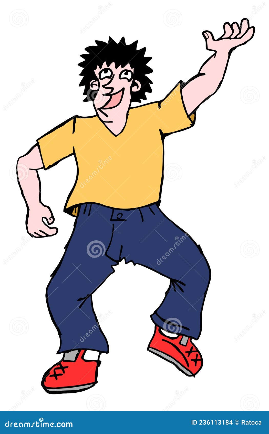Dancing man draw stock vector. Illustration of party - 236113184