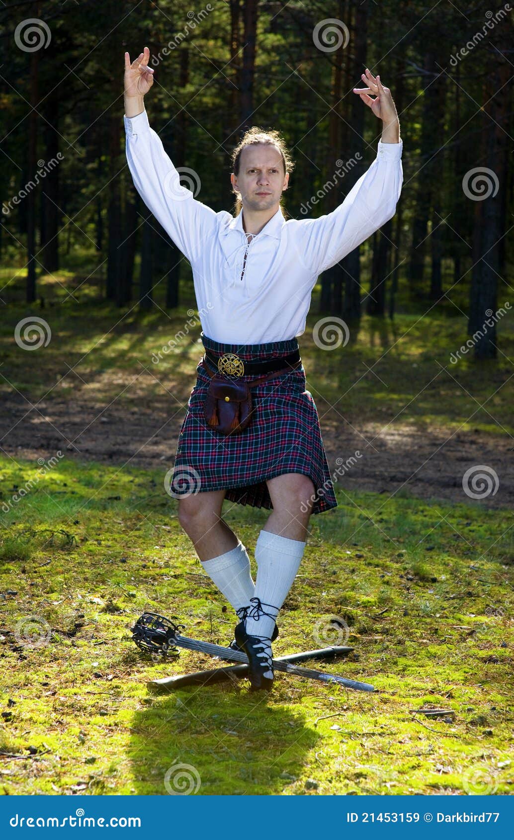 Dancing Man in Scottish Costume with Sword Stock Image - Image of pair ...