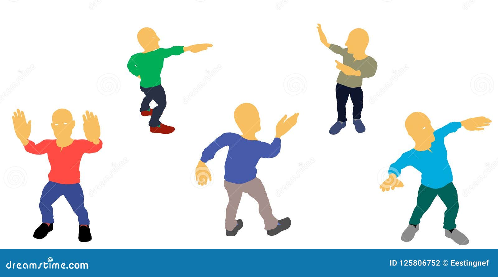 Dancing Man Set. Vector Illustration. Flat Style. Stock Vector ...