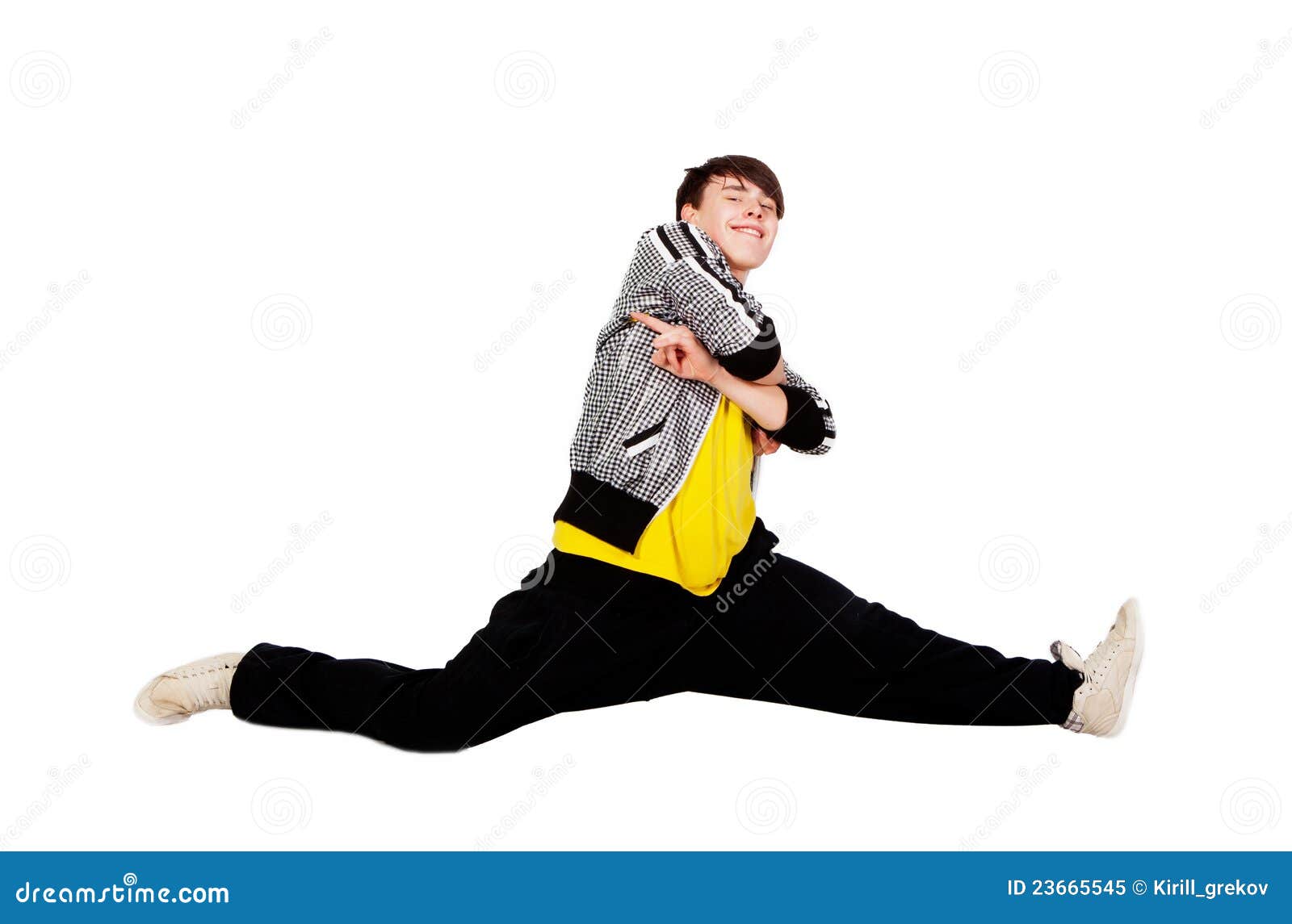 Dancing man in studio stock image. Image of aerobics - 23665545