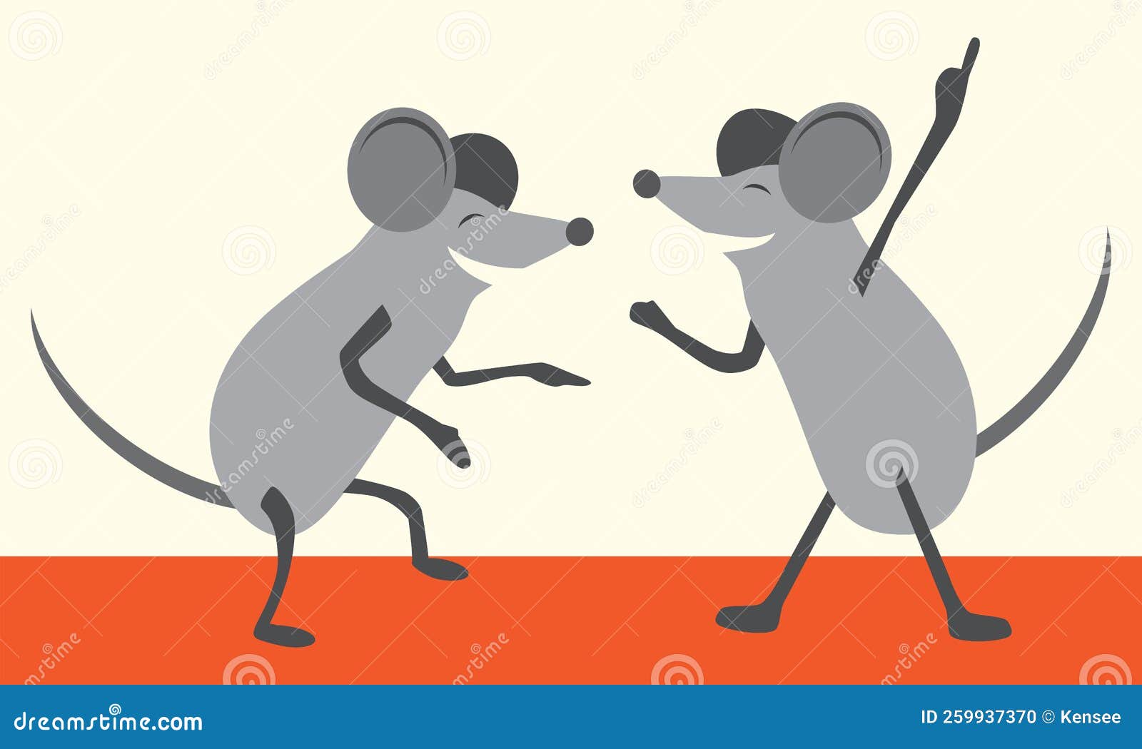 Dancing Mice stock vector. Illustration of animals, happy - 259937370