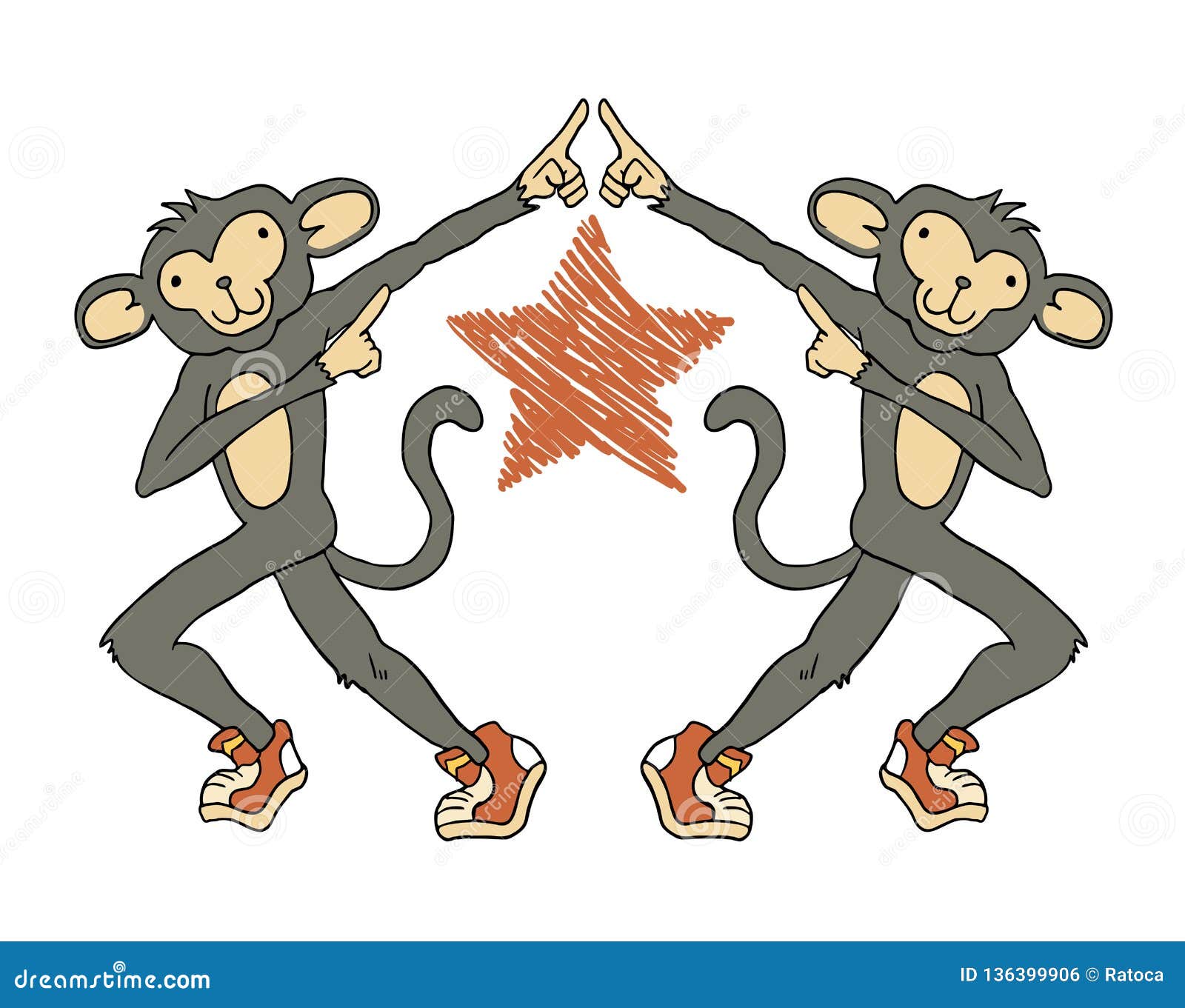 Dancing Monkey Illustration Stock Vector - Illustration of dancing ...