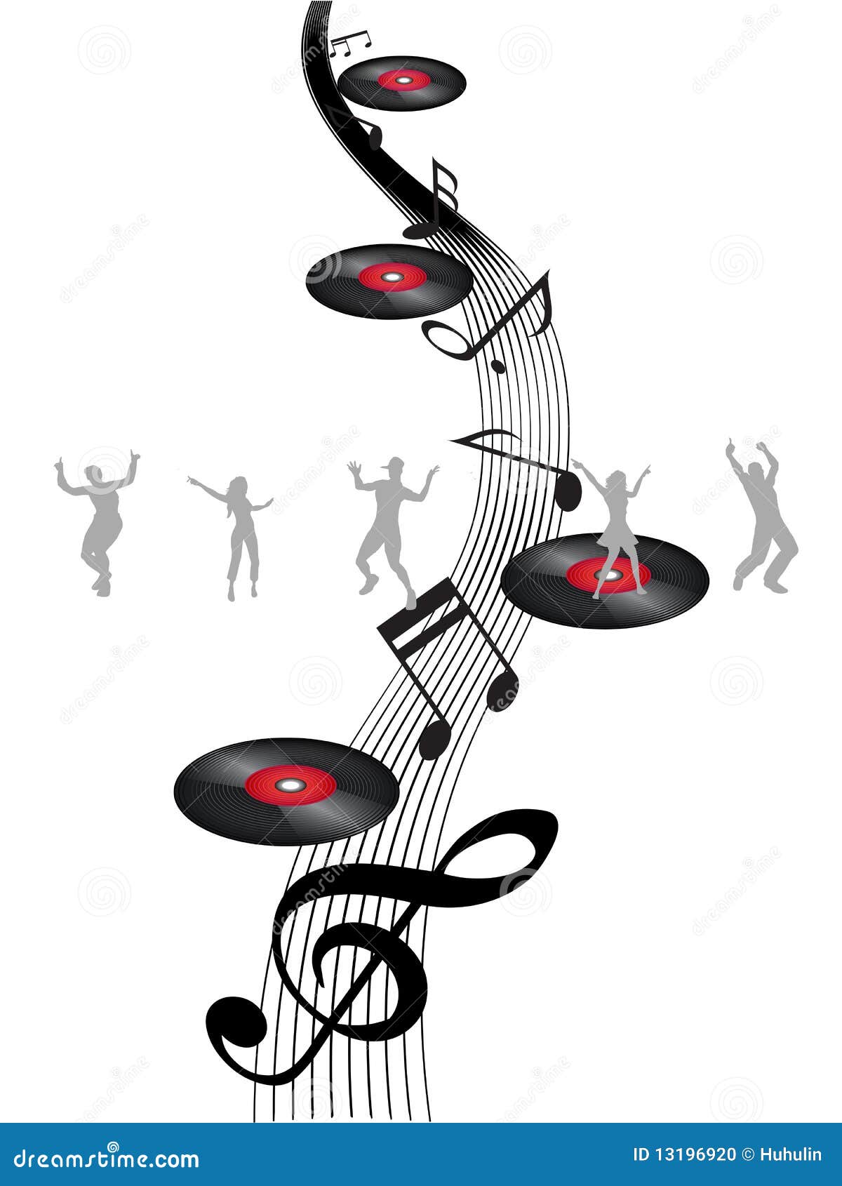 Dancing on music note stock vector. Illustration of electronic - 13196920