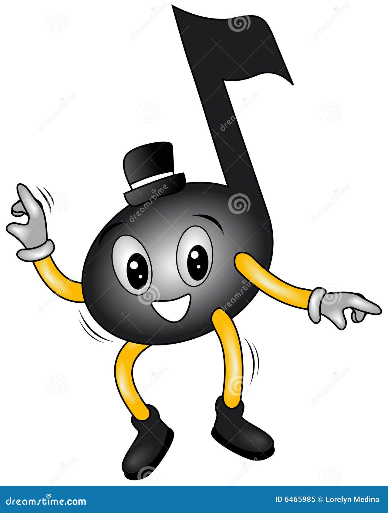 Dancing Musical Note stock illustration. Illustration of movement - 6465985
