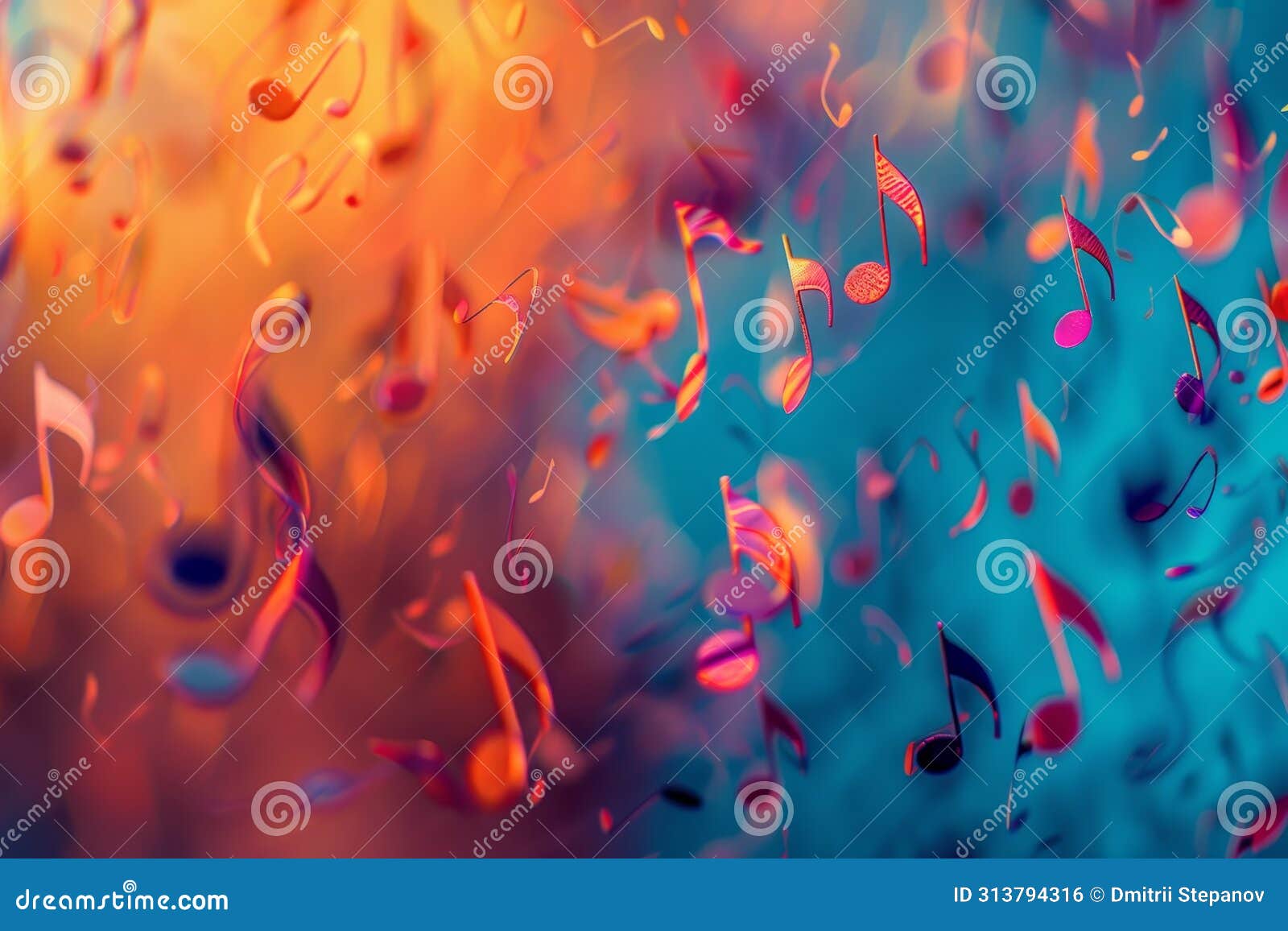 Dancing Musical Notes in Air, Harmonious Visual Dance, High-quality ...