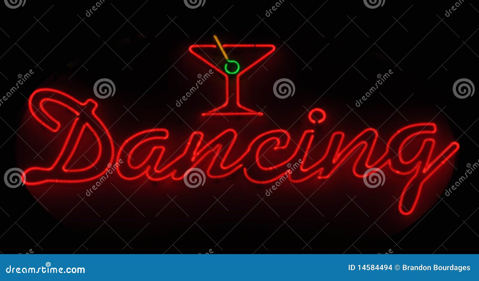 Dancing Neon Sign stock photo. Image of design, downtown - 14584494
