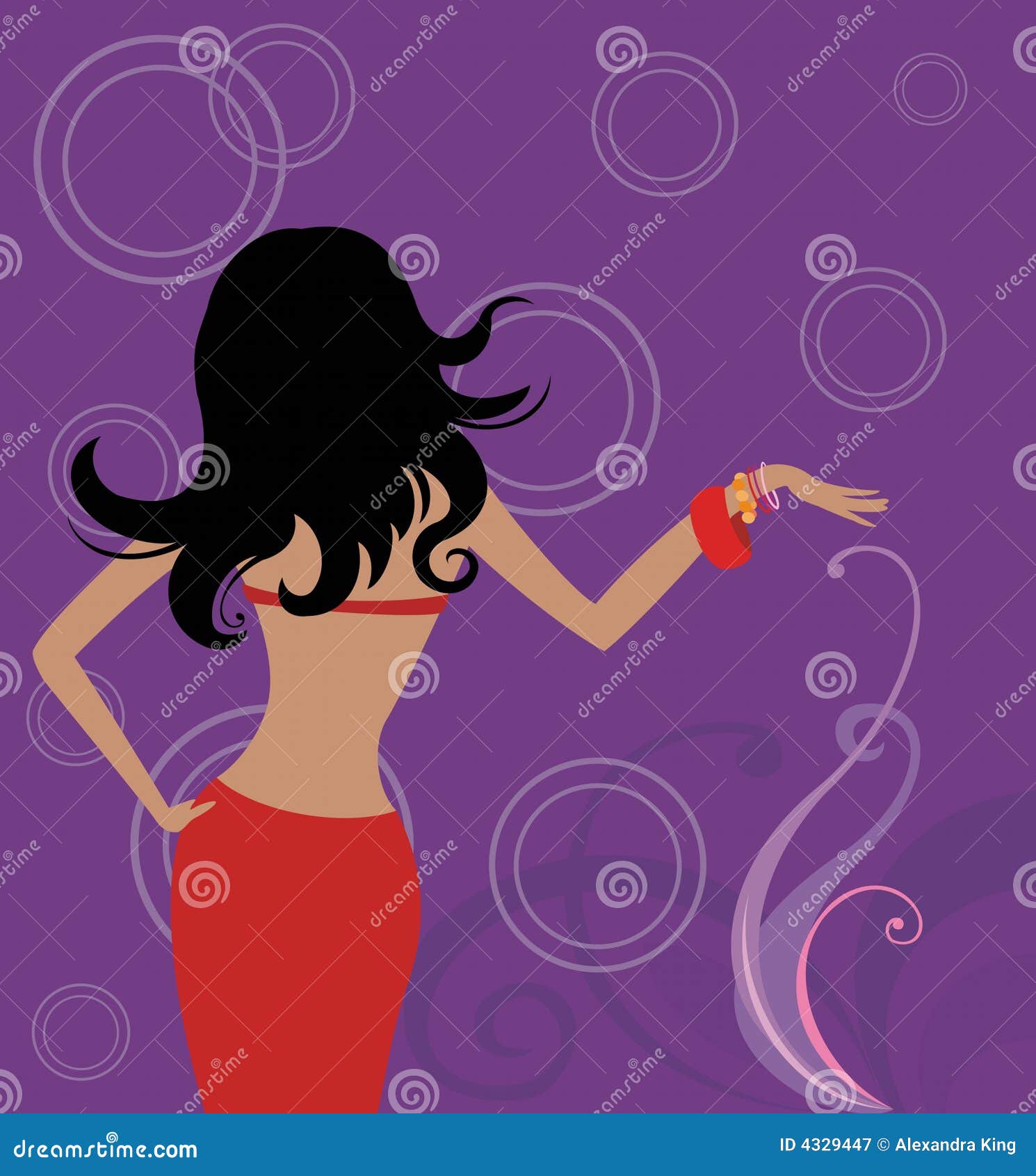 Dancing in the night stock vector. Illustration of travel - 4329447