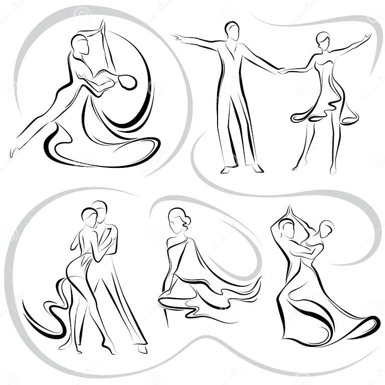Dancing pair stock vector. Illustration of drawing, partner - 28606770