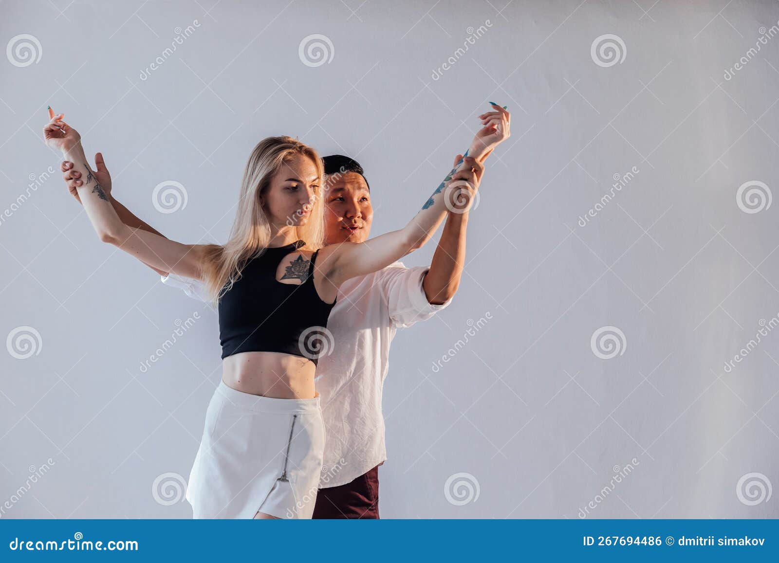 Dancing Pair of Bachata Kizomba Salsa Latin Dance Stock Photo - Image ...