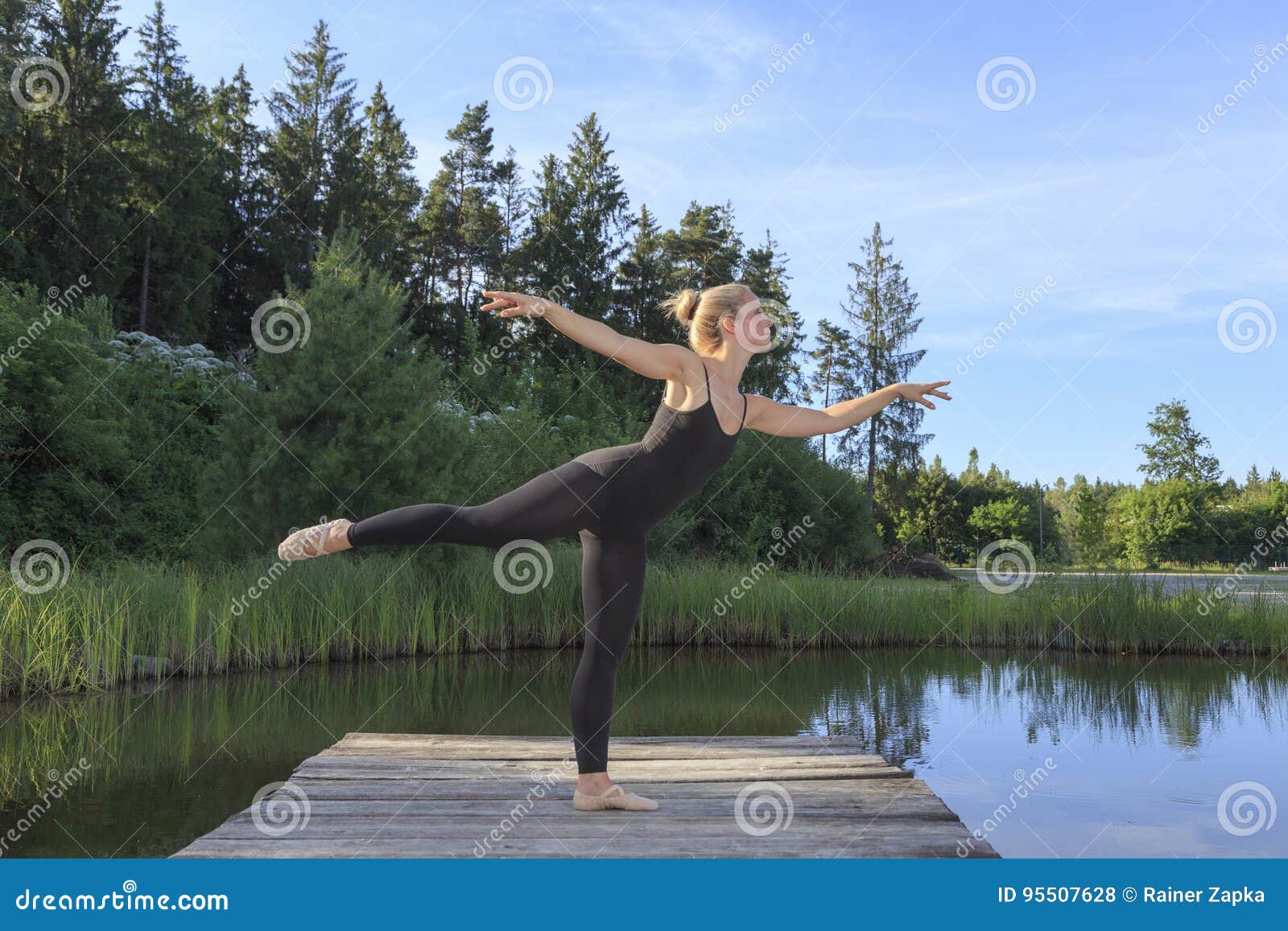 Dancing on a pear stock photo. Image of lake, active - 95507628